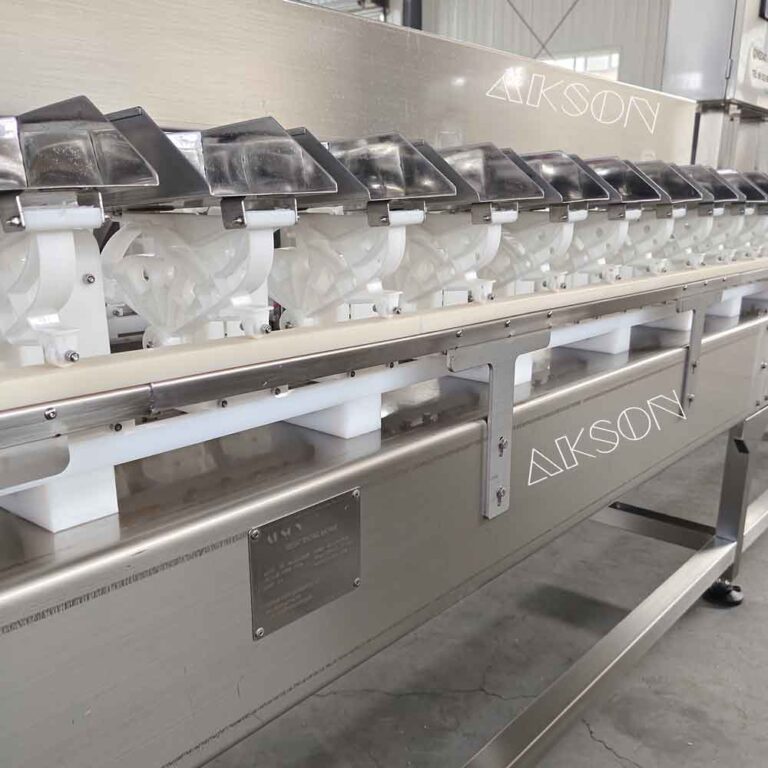 Stainless steel tray weight sorter | Fish fillet weighing
